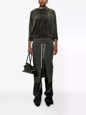 Rick Owens Concordians Cylinder Draped Bell-sleeve Top - Green