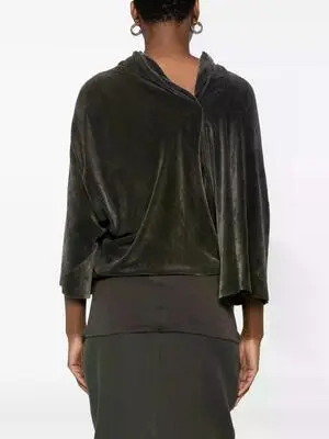 Rick Owens Concordians Cylinder Draped Bell-sleeve Top - Green