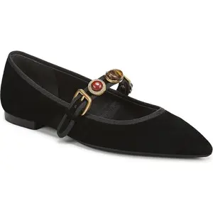 Veronica Beard Selene Charms Pointed Toe Flat Black