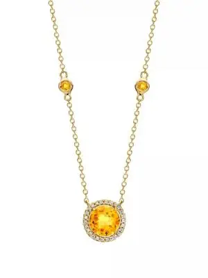 Kiki Mcdonough Grace Citrine And Diamond Necklace - Gold