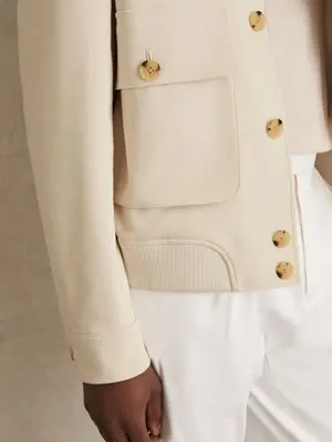 REISS Cotton-blend Button-through Jacket
