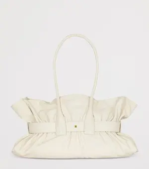 Balmain Large Anthem Leather Shoulder Bag - White