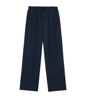 Loewe Silk Anagram Wide-leg Trousers