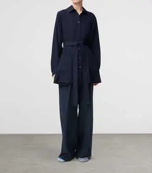 Loewe Silk Anagram Wide-leg Trousers