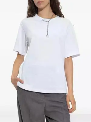 Sportmax Chain-embellished Cotton T-shirt - White