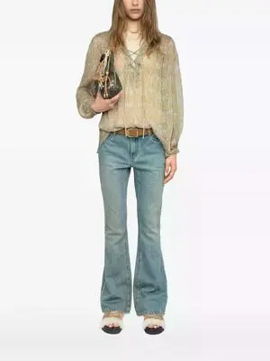 Zadig&Voltaire Tamela Lace-up Blouse - Brown