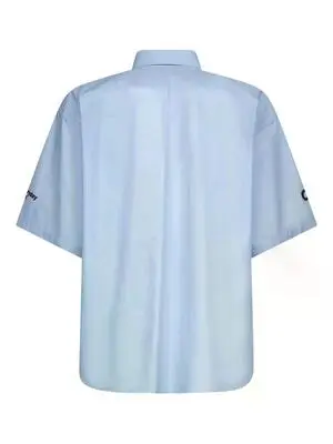 Balenciaga Embroidered Logo Poplin Shirt - Blue
