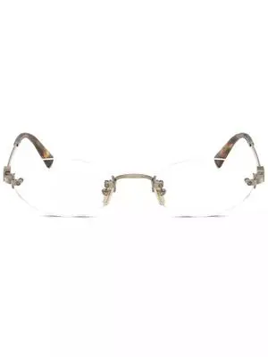 Miu Miu Oval-frame Glasses - Gold