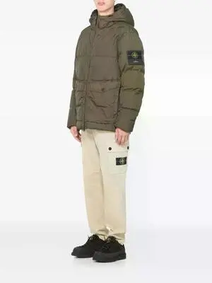 Stone Island Hooded Padded Jacket - Green