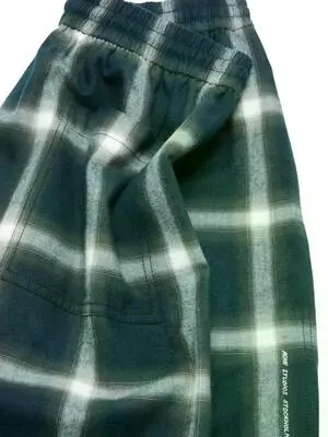 Acne Studios Checked Elastic-waist Shorts - Green