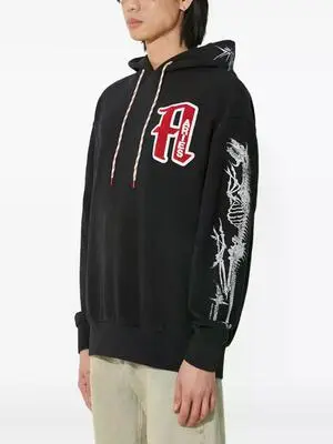 Aries Embroidered Skeleton-print Hoodie