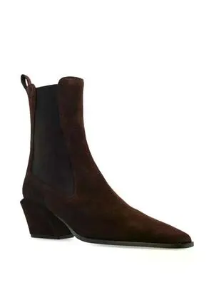 Paris Texas Pointed-toe Block-heel Boots - Brown