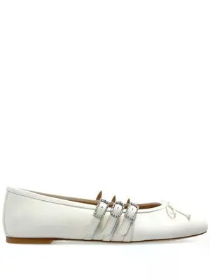 STUART WEITZMAN Celeste Buckle-embellished Ballet Flats