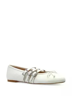 STUART WEITZMAN Celeste Buckle-embellished Ballet Flats