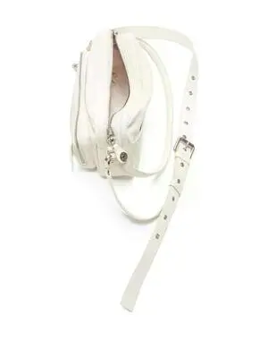 Acne Studios Triple-zip Leather Shoulder Bag - White