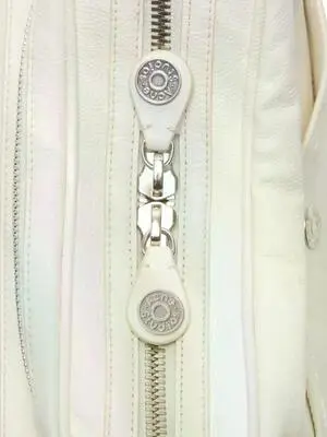 Acne Studios Triple-zip Leather Shoulder Bag - White