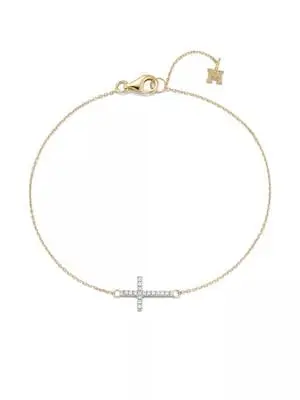 Mateo 14k Yellow Diamond Cross Bracelet - Gold