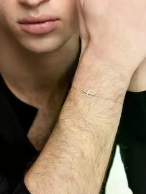Mateo 14k Yellow Diamond Cross Bracelet
