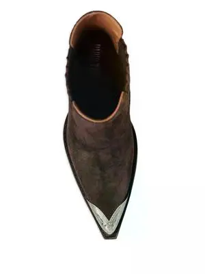 Paris Texas 100mm Dallas Metallic-toe Suede Boots - Brown