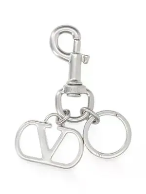Valentino Garavani Vlogo Signature Keyring - Silver