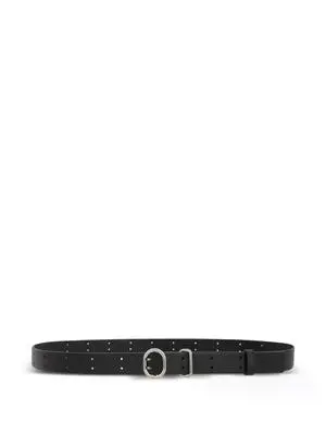 JIL SANDER Oval-buckle Leather Belt - Black