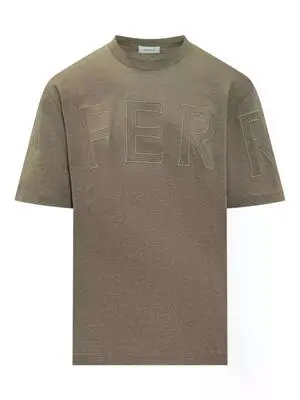 FERRAGAMO Logo-detail Cotton T-shirt - Neutrals