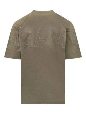 FERRAGAMO Logo-detail Cotton T-shirt - Neutrals