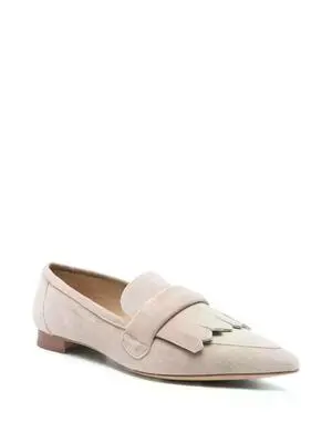 THEA MIKA Pointed-toe Fringed Loafers - Grey