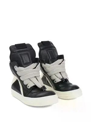 Rick Owens Geobasket Jumbo Lace High Top Sneakers - Black