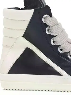 Rick Owens Geobasket Jumbo Lace High Top Sneakers - Black