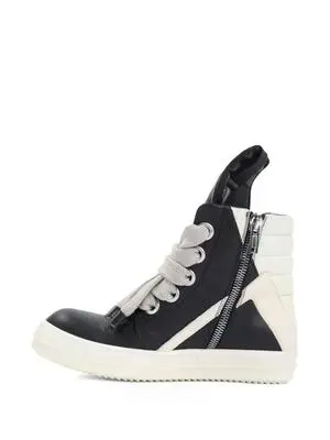 Rick Owens Geobasket Jumbo Lace High Top Sneakers - Black