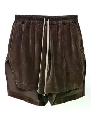 Rick Owens Velvet Side-split Shorts