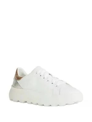 Geox Spherica Leather Sneakers - White