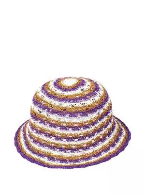 ERES Striped Crochet-knit Bucket Hat - Purple
