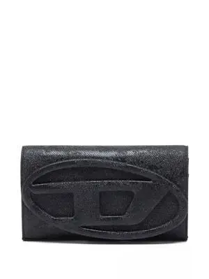 DIESEL® 1dr Logo-plaque Glitter Wallet - Black
