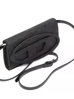 DIESEL® 1dr Logo-plaque Glitter Wallet - Black