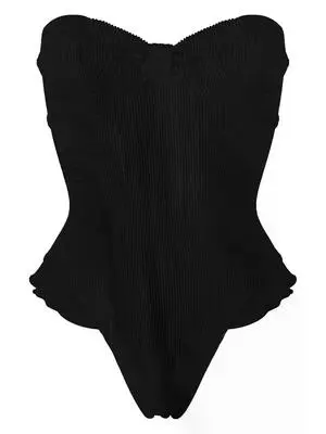 REINA OLGA Crinkle-effect One-piece Swimsuit