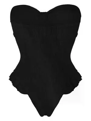 REINA OLGA Crinkle-effect One-piece Swimsuit