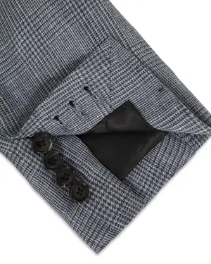 REISS Slim Fit Prince Of Wales Check Linen Blazer