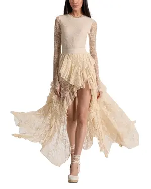 Alice + Olivia Karys High-low Skirt - Biscotti