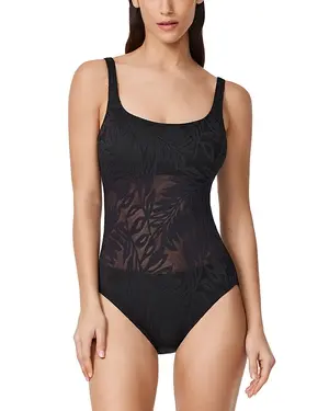 GOTTEX Skyfall Round Neck One Piece Swimsuit - Black