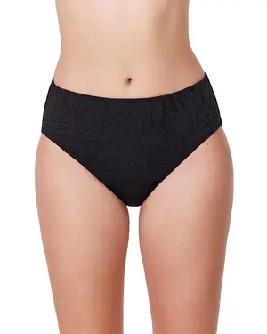 GOTTEX Skyfall Mid Rise Lace Bikini Bottom - Black