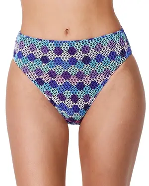 GOTTEX Retro Riviera High Waist Bikini Bottom - Blue Multi