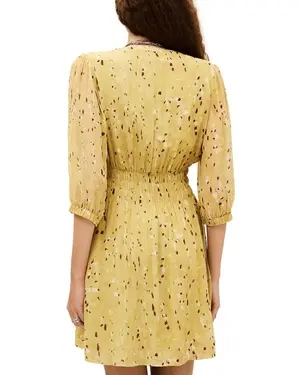 Ba&sh Kanissa Smocked Waist Dress - Yellow