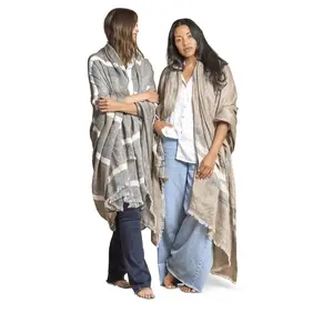 MATOUK Como 360 Beach Wrap Linen Throw - S'mores Stripe