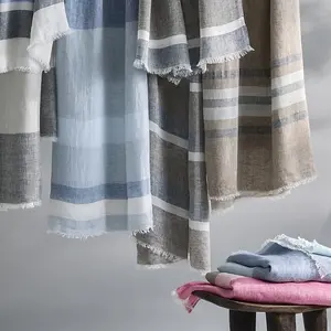 MATOUK Como 360 Beach Wrap Linen Throw Surf Stripe
