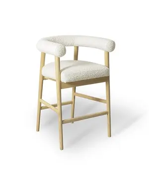 TOV FURNITURE Spara Performance Boucle Counter Stool - Cream