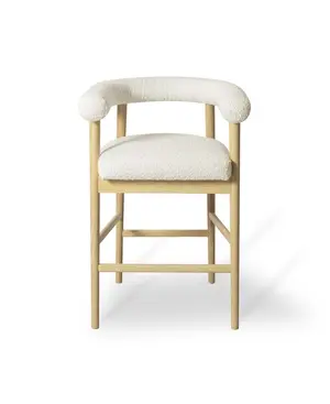 TOV FURNITURE Spara Performance Boucle Counter Stool - Cream