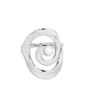 Ettika Cultured Freshwater Pearl Swirl Ring - Silver