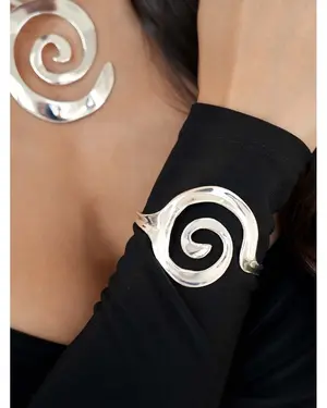 Ettika Aura Swirl Cuff Bracelet - Silver